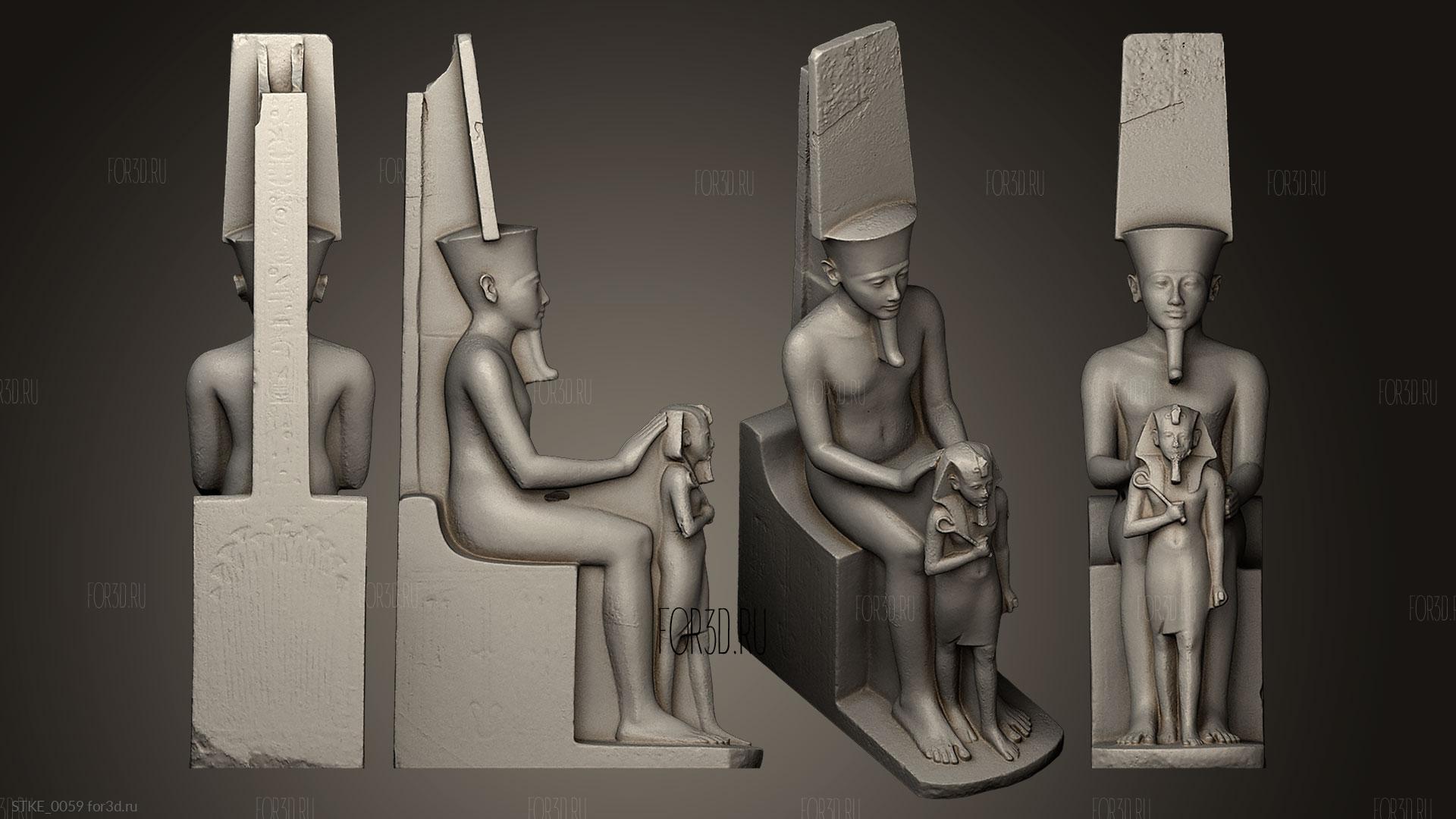 Египетские статуи и рельефы - 3d stl модель для ЧПУ